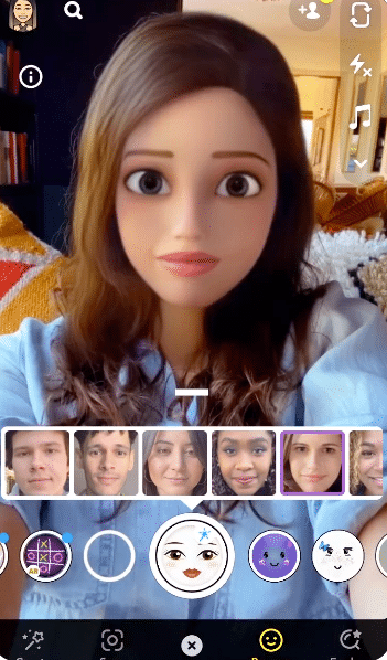 How to send a snap with the cartoon face lens - citiMuzik